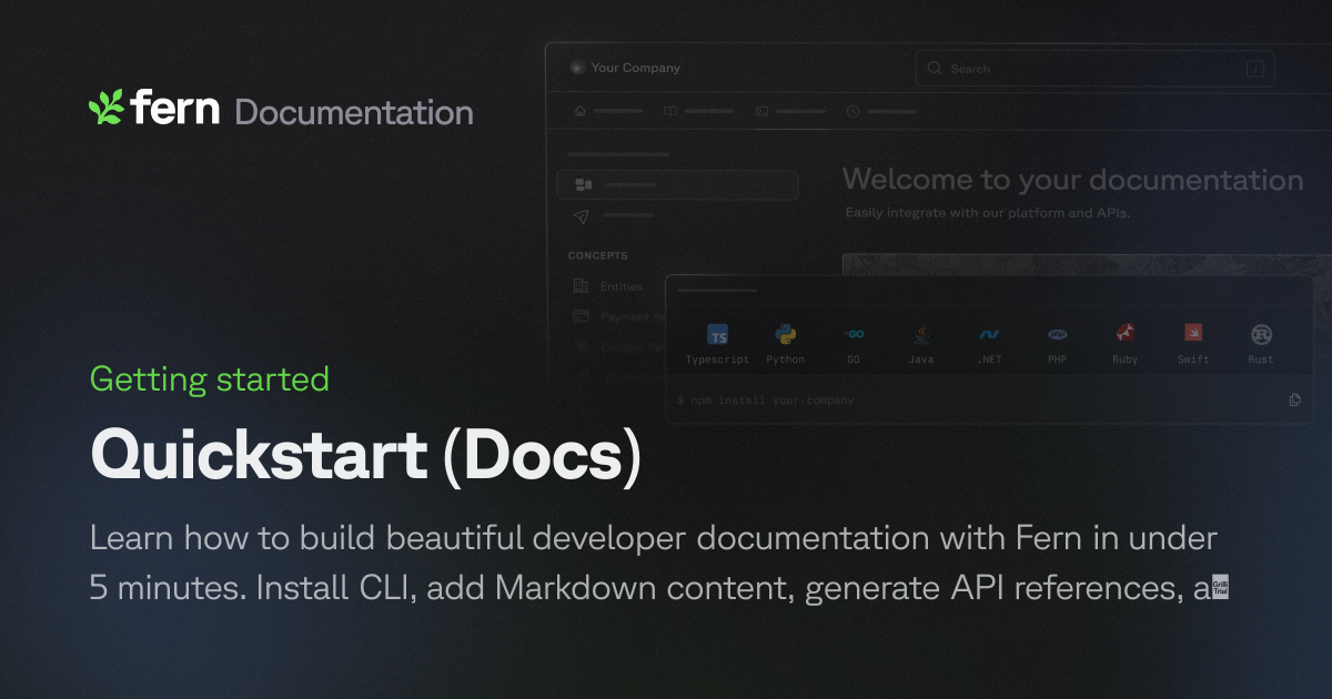 Quickstart (Docs) | Fern Documentation